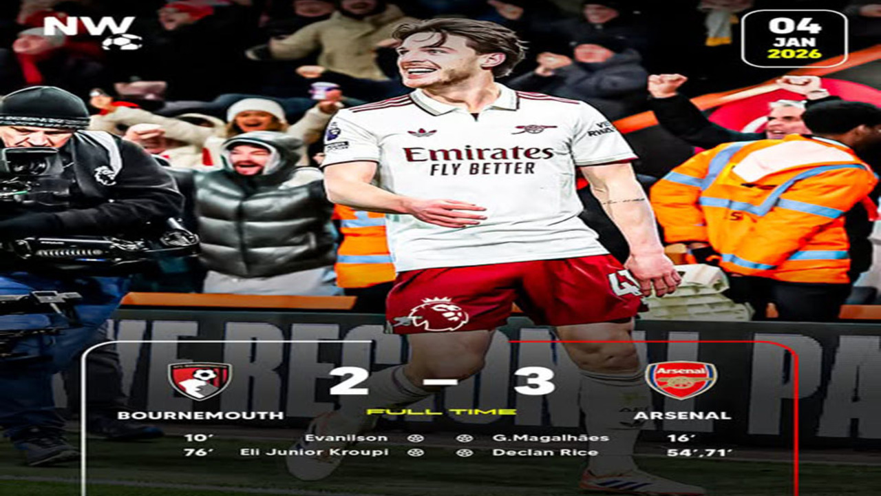 Hasil Arsenal VS Bournemouth: Brace Declan Rice Antar Arsenal ...